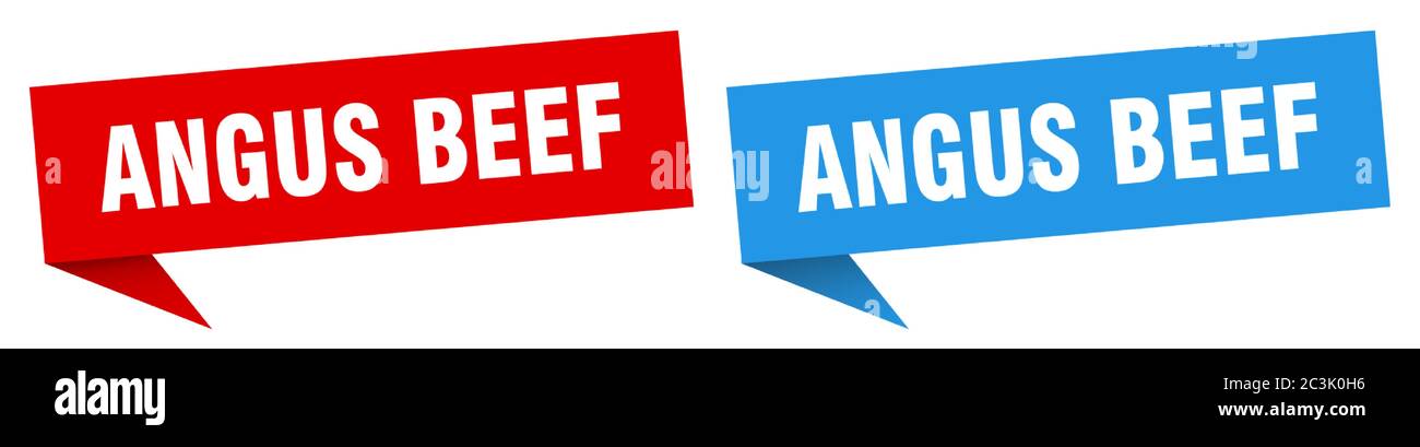 angus beef banner. angus beef speech bubble label set. angus beef sign ...