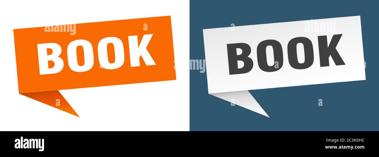 book banner. book speech bubble label set. book sign Stock Vector Image ...