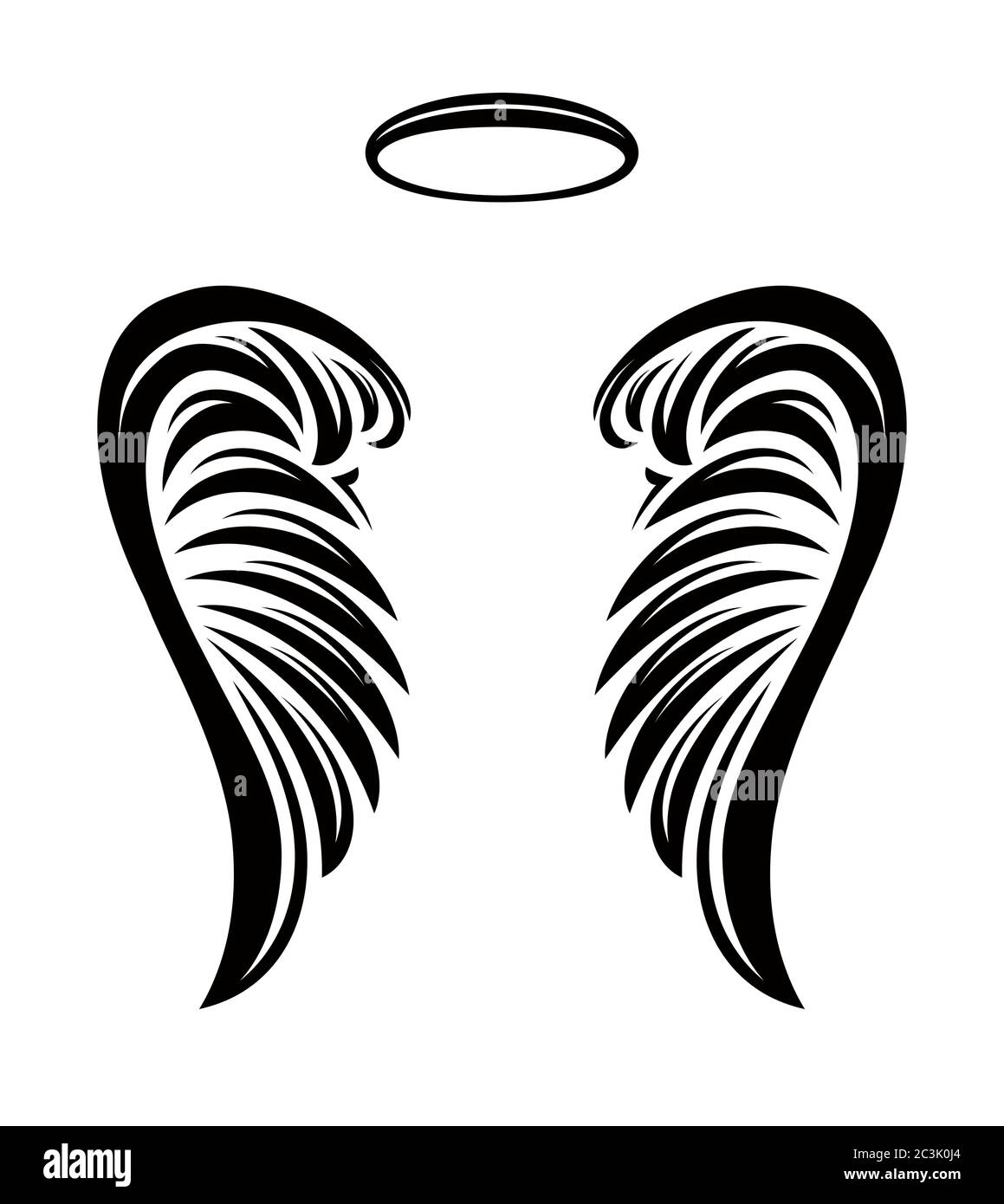 Pair of vector angel wings with nimbus Stock Vector Image & Art - Alamy