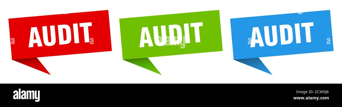 audit banner. audit speech bubble label set. audit sign Stock Vector ...