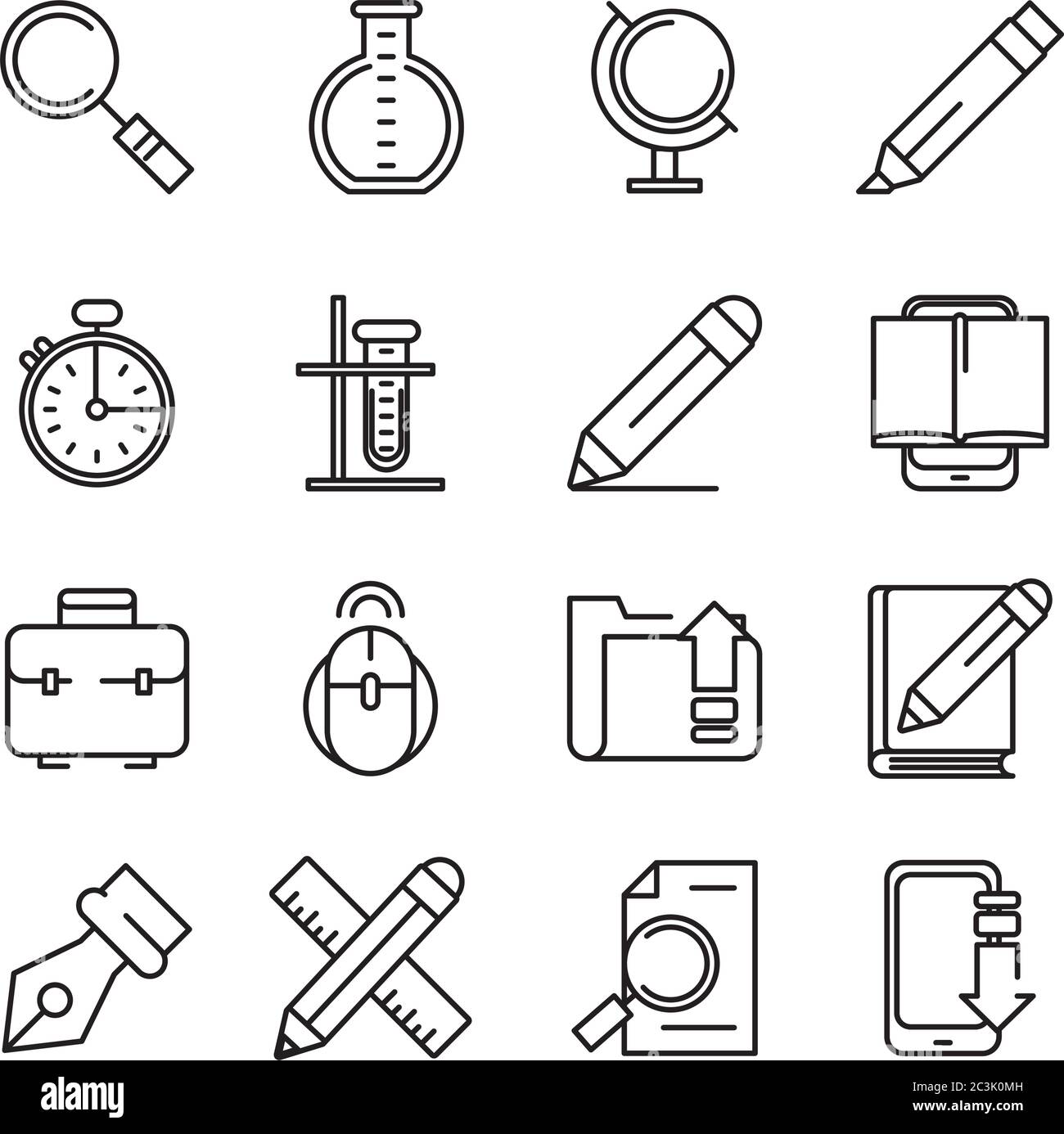 bundle of school supplies set icons vector illustration design Stock ...