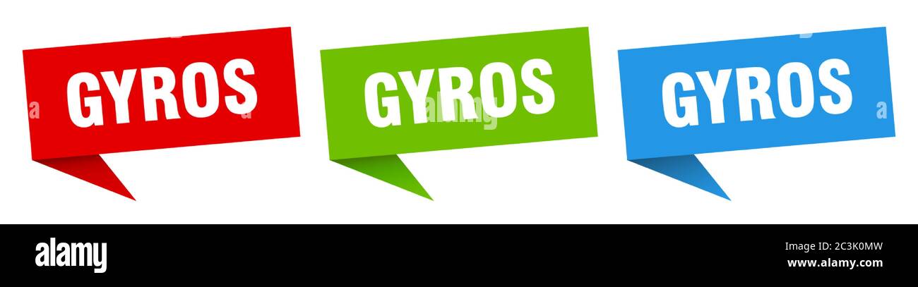 gyros banner. gyros speech bubble label set. gyros sign Stock Vector ...
