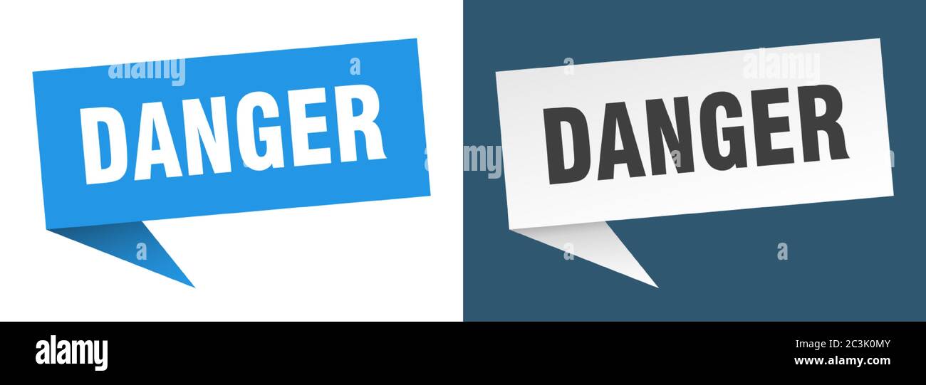 danger banner. danger speech bubble label set. danger sign Stock Vector ...
