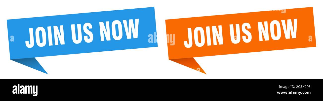 join us now banner. join us now speech bubble label set. join us now sign Stock Vector Image ...