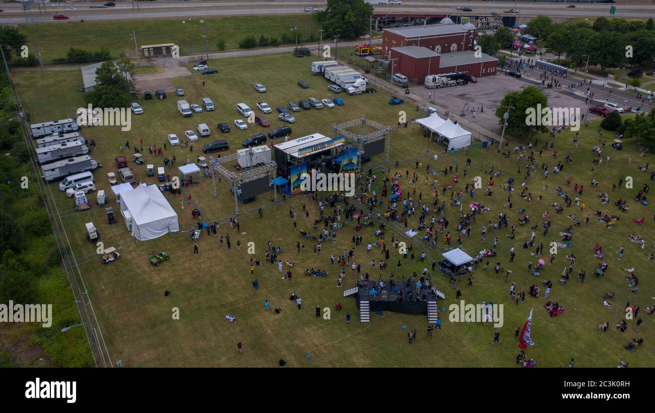 June 19, 2020, Tulsa, Oklahoma, USA: Attendees of the annual Juneteenth ...