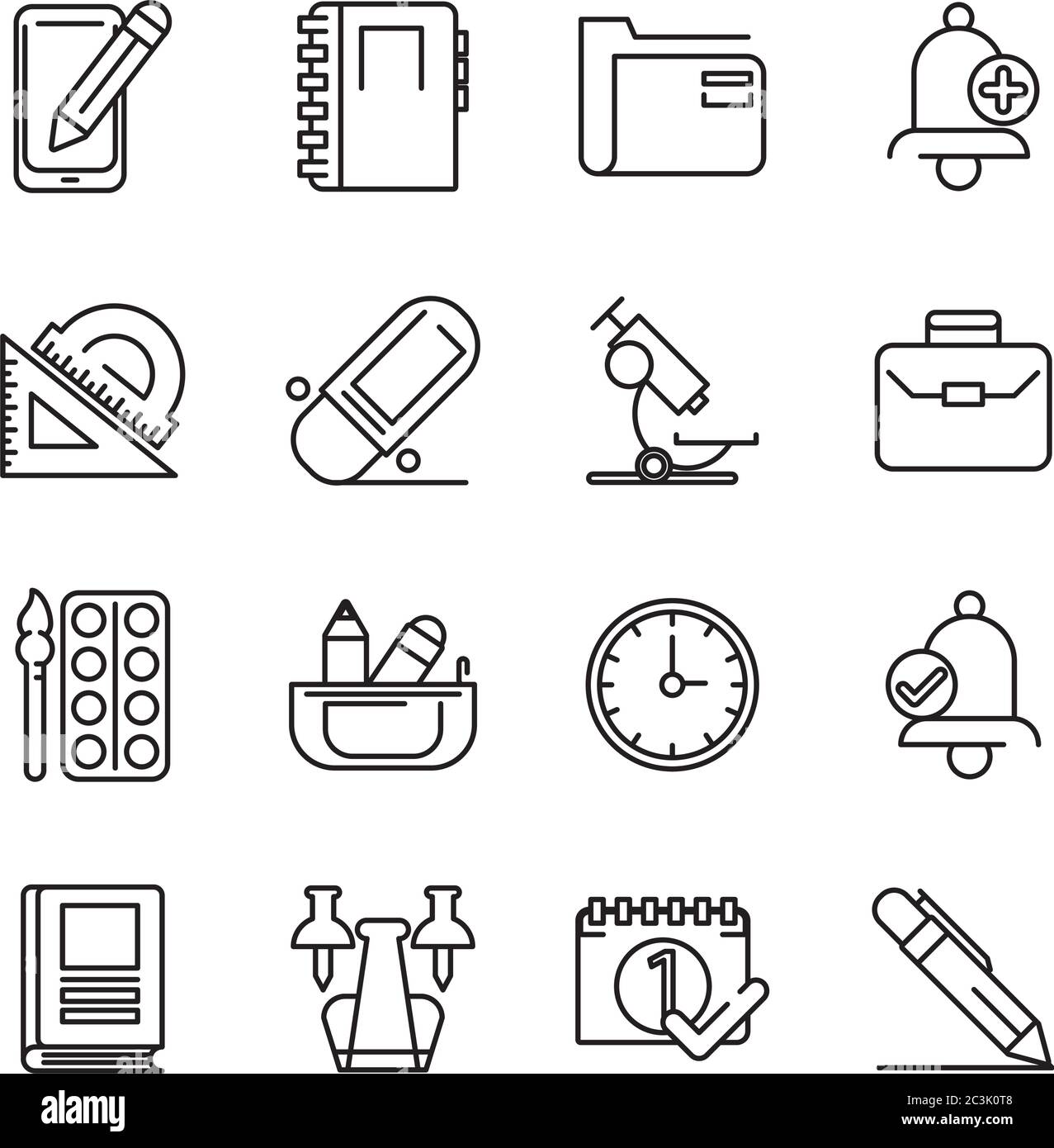 bundle of school supplies set icons vector illustration design Stock ...