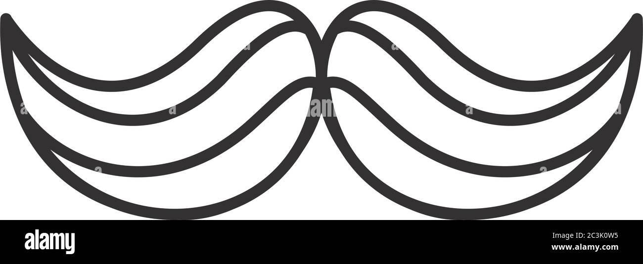 Mustache line style icon design, Gentleman man style face retro facial ...