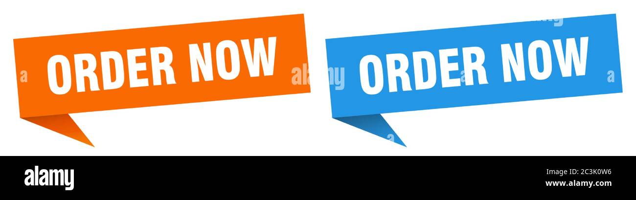 order now banner. order now speech bubble label set. order now sign ...