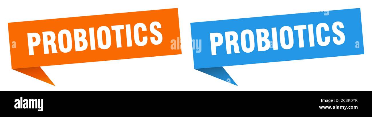 probiotics banner. probiotics speech bubble label set. probiotics sign ...