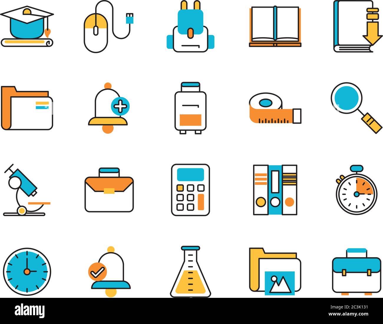 bundle of school supplies set icons vector illustration design Stock ...