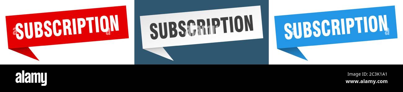 subscription banner. subscription speech bubble label set. subscription ...