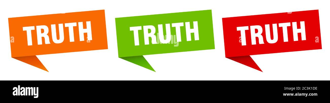 truth banner. truth speech bubble label set. truth sign Stock Vector ...
