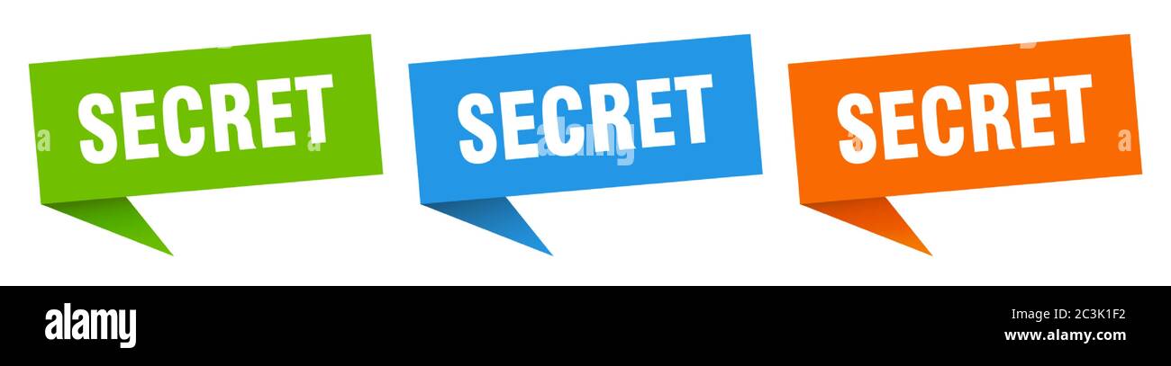 secret banner. secret speech bubble label set. secret sign Stock Vector ...
