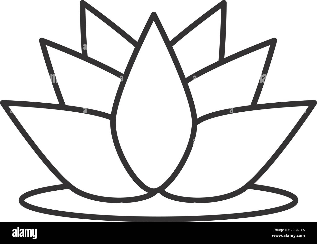 lotus flower line style icon design, natural floral nature plant ...