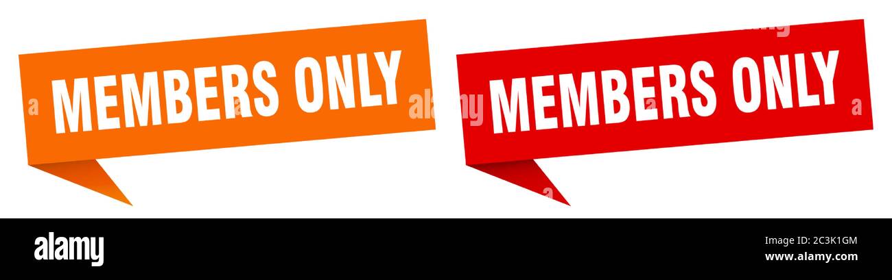 members only banner. members only speech bubble label set. members only ...