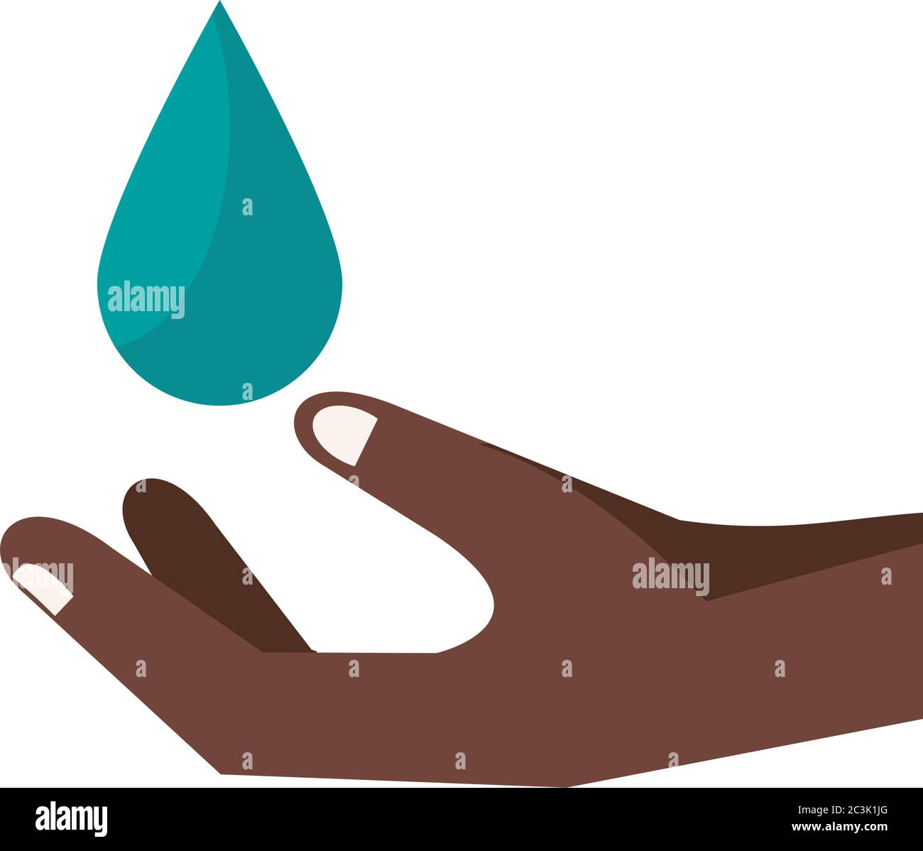 hand human with drop flat style vector illustration design Stock Vector ...