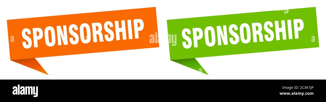 sponsorship banner. sponsorship speech bubble label set. sponsorship ...