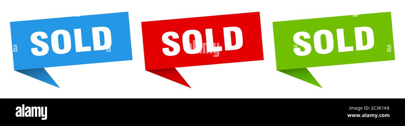 sold banner. sold speech bubble label set. sold sign Stock Vector Image ...
