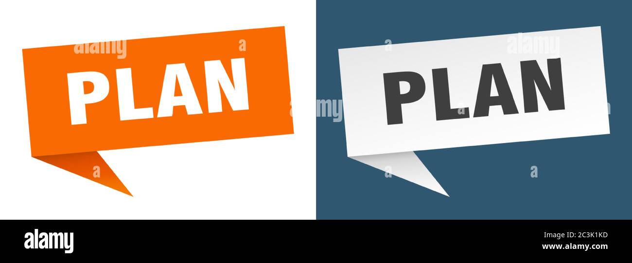 plan banner. plan speech bubble label set. plan sign Stock Vector Image ...