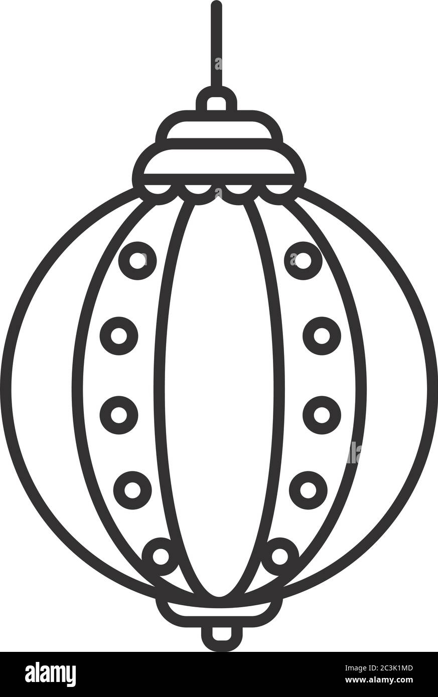 Indian lamp line style icon design, India culture travel and asia theme ...