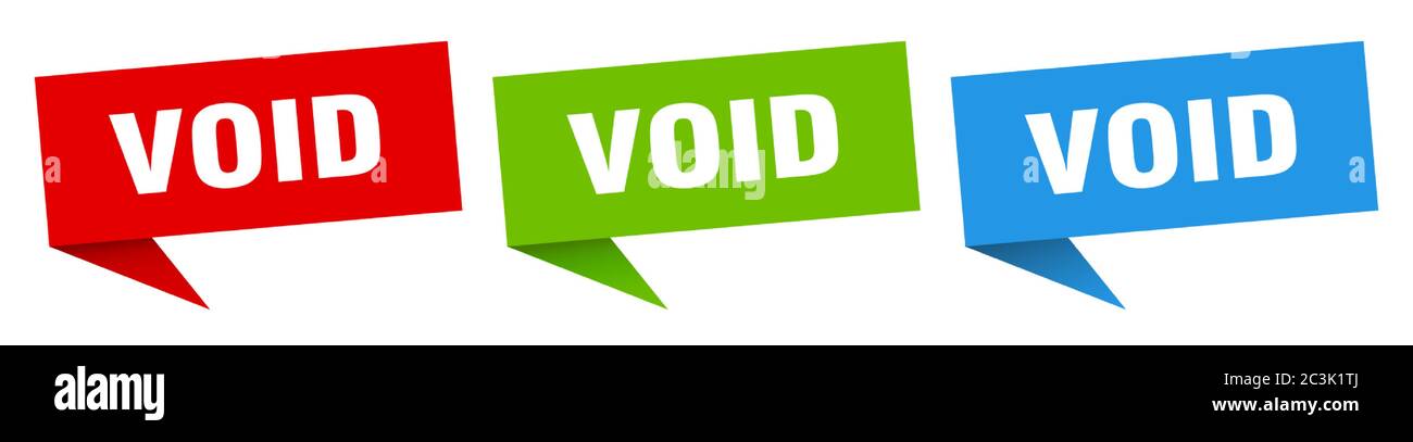 void banner. void speech bubble label set. void sign Stock Vector Image ...