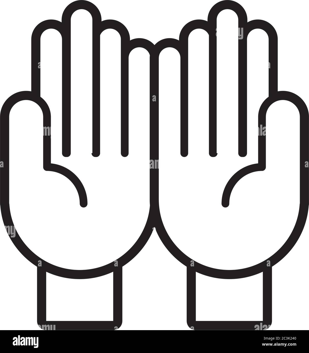 ten hands signal line style vector illustration design Stock Vector ...