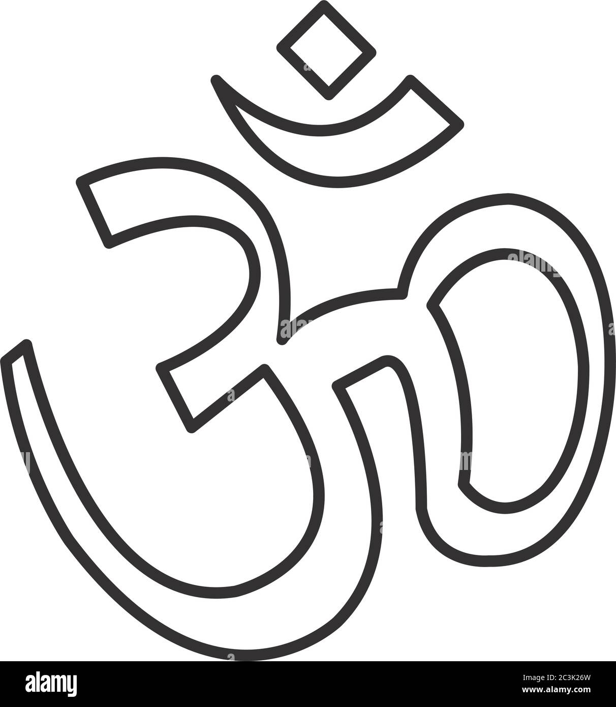 Hinduism aum letter line style icon design, Religion culture belief ...