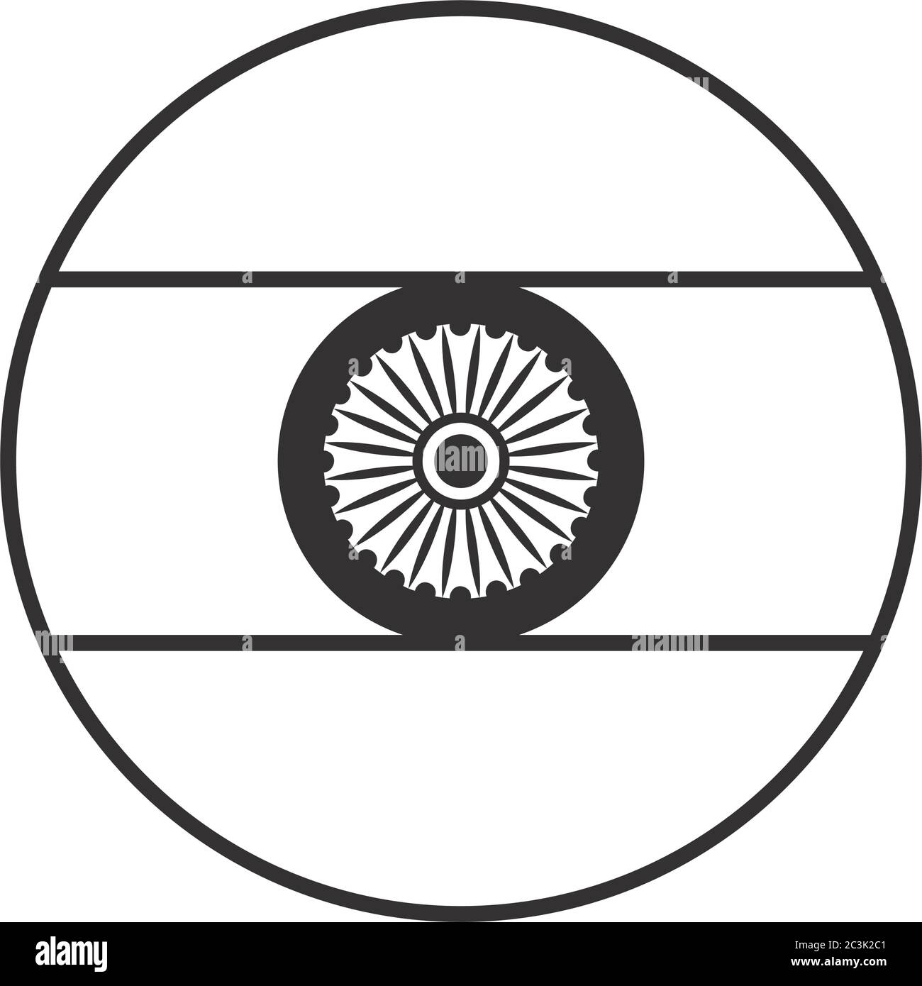 Indian circle line style icon design, India culture travel and asia ...