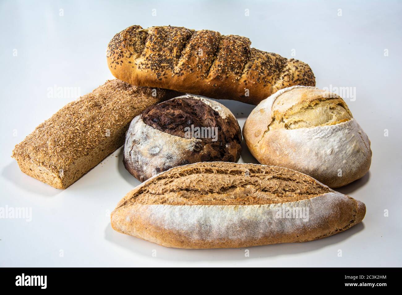 Bread varieties on the table Stock Photo - Alamy