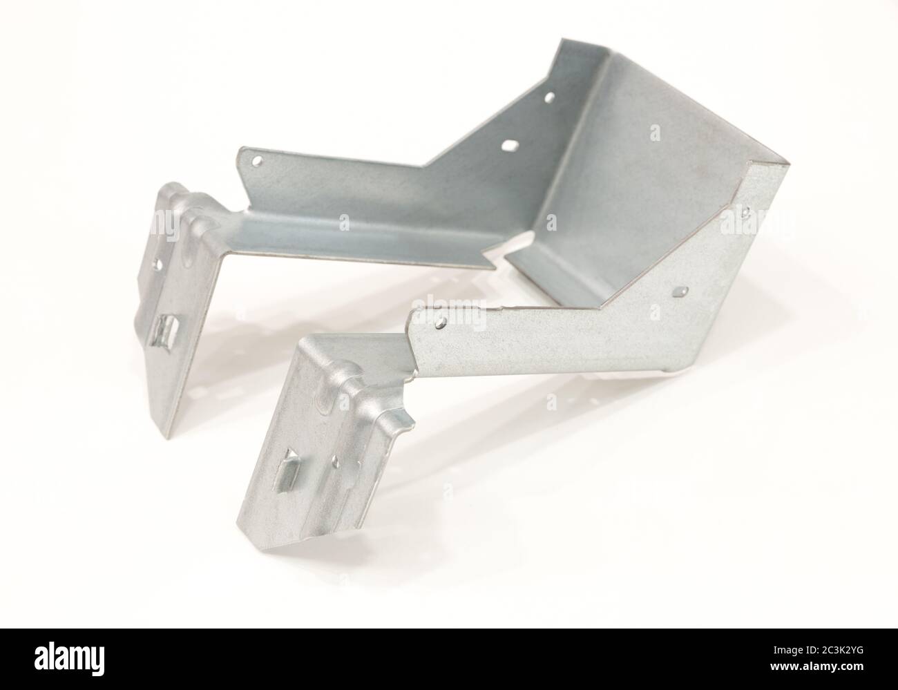 Closeup shot of metal brackets building material on an isolated white ...
