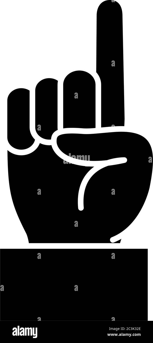 counting sign with hand silhouette style icon design of People arm ...