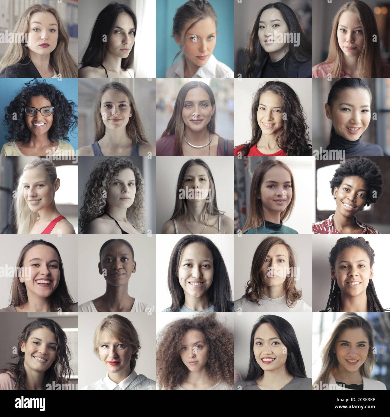 Awesome collage of friendly smiling people Stock Photo - Alamy