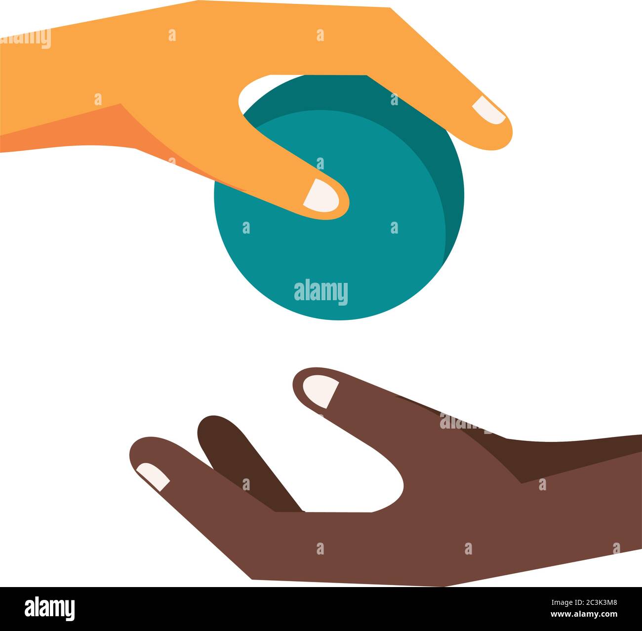 hands giving coin flat style icon vector illustration design Stock ...