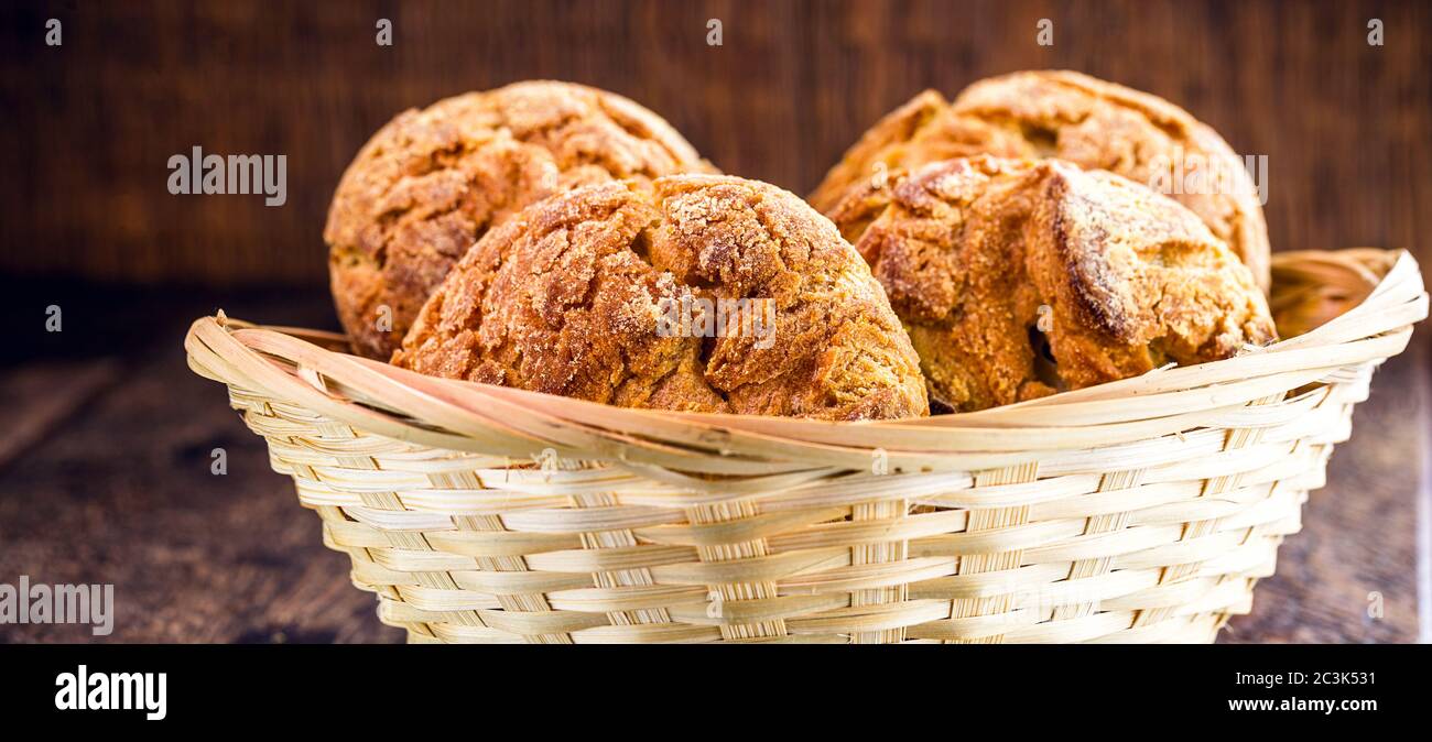 Traditional Brazilian biscuit called "Broa de Milho". Made with ...