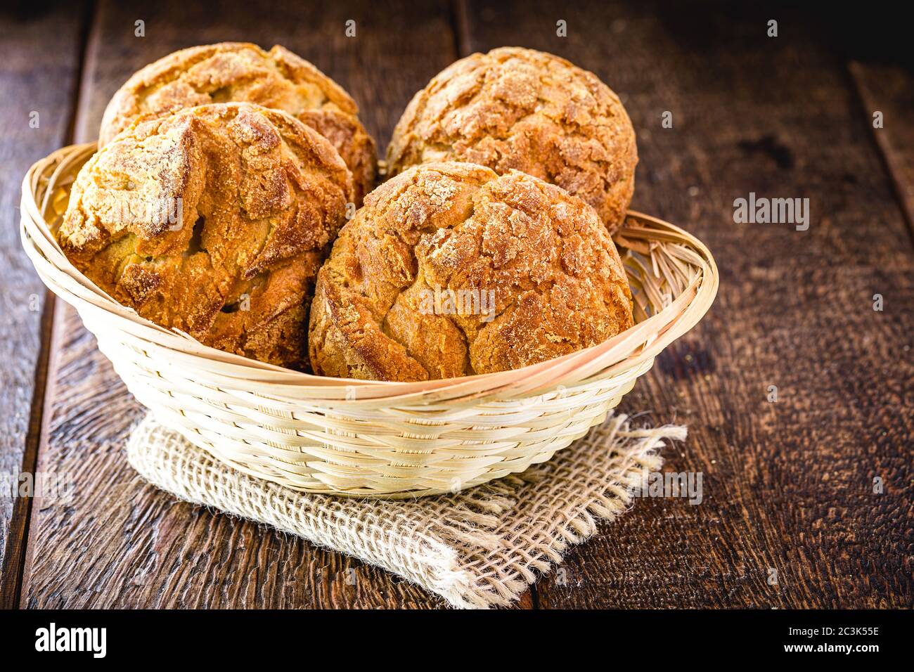 Traditional Brazilian biscuit called "Broa de Milho". Made with ...