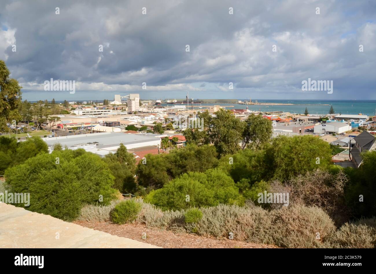 A 2012 view of Geraldton, Western Australia and its port facilities ...