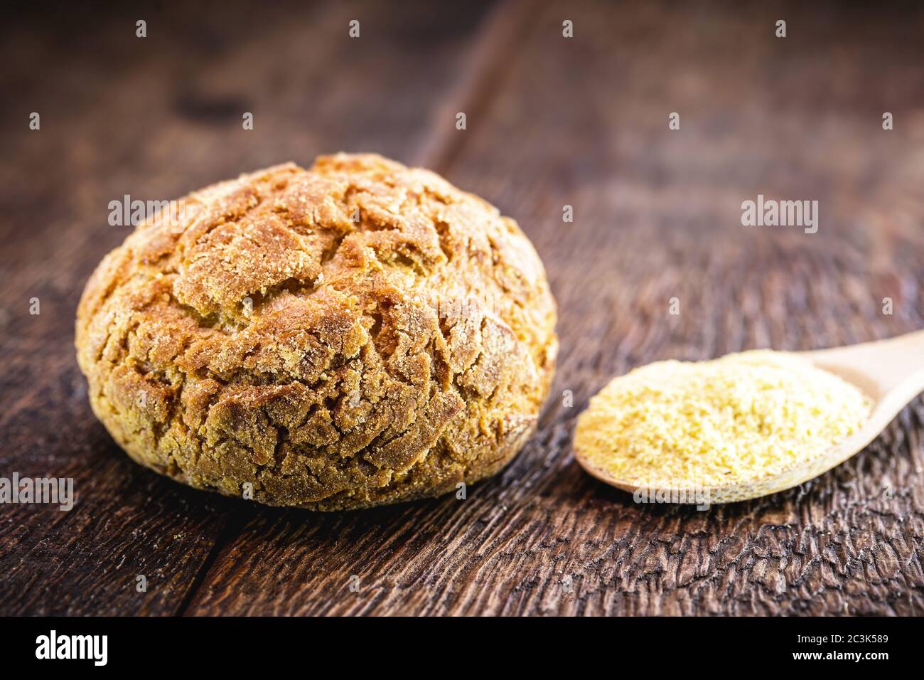 Traditional Brazilian biscuit called "Broa de Milho ou de fubá". Made ...