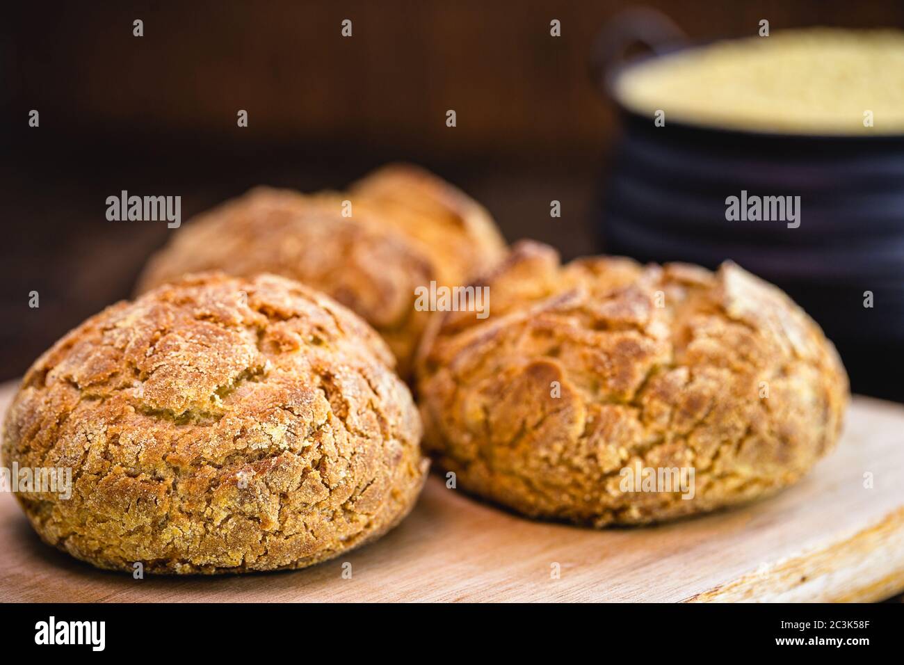 Broa is a type of corn and wheat bread traditionally made in Portugal ...