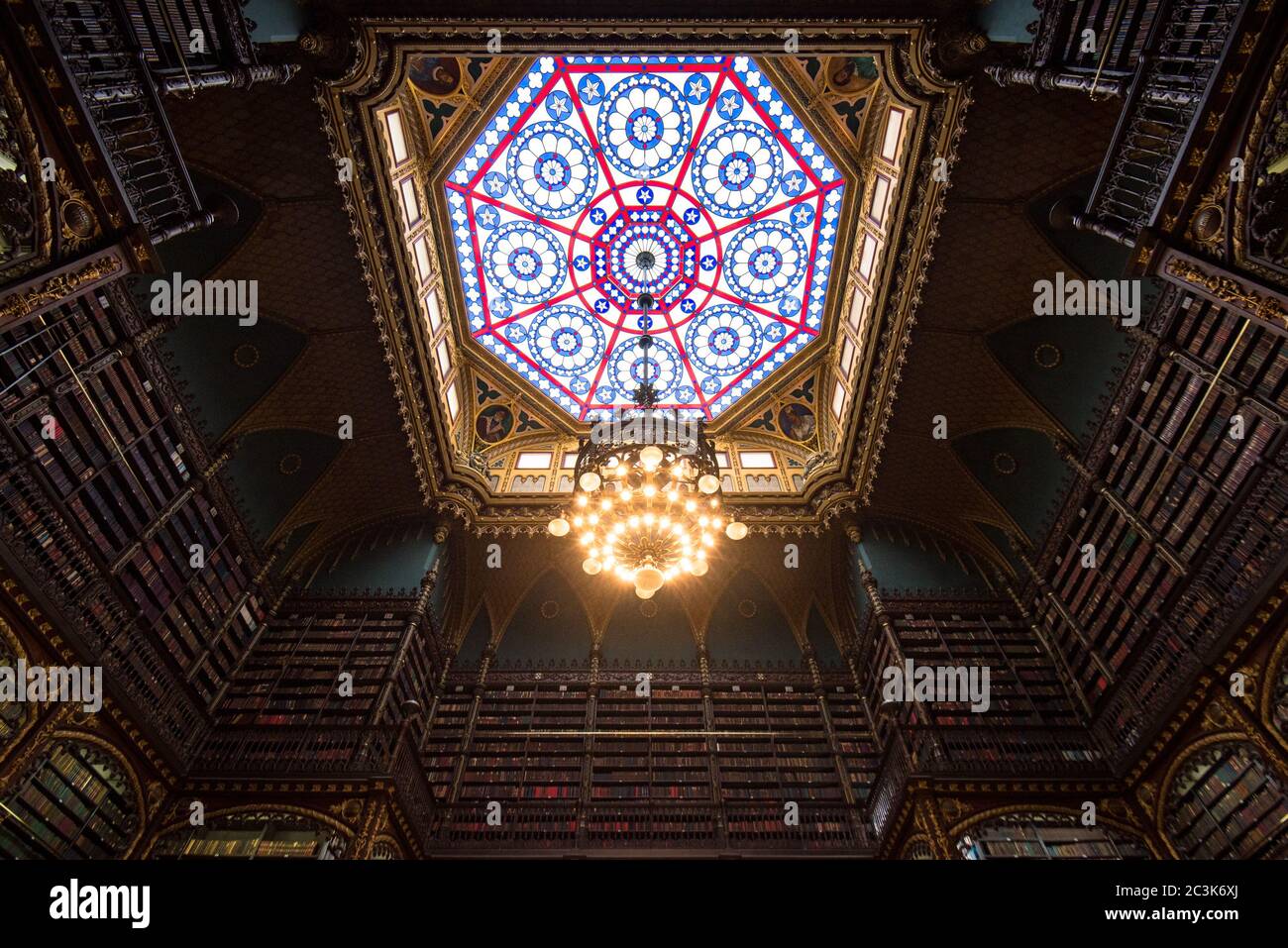 Beautiful Ceiling of Gothic-Renaissance Style Antique Library Room ...