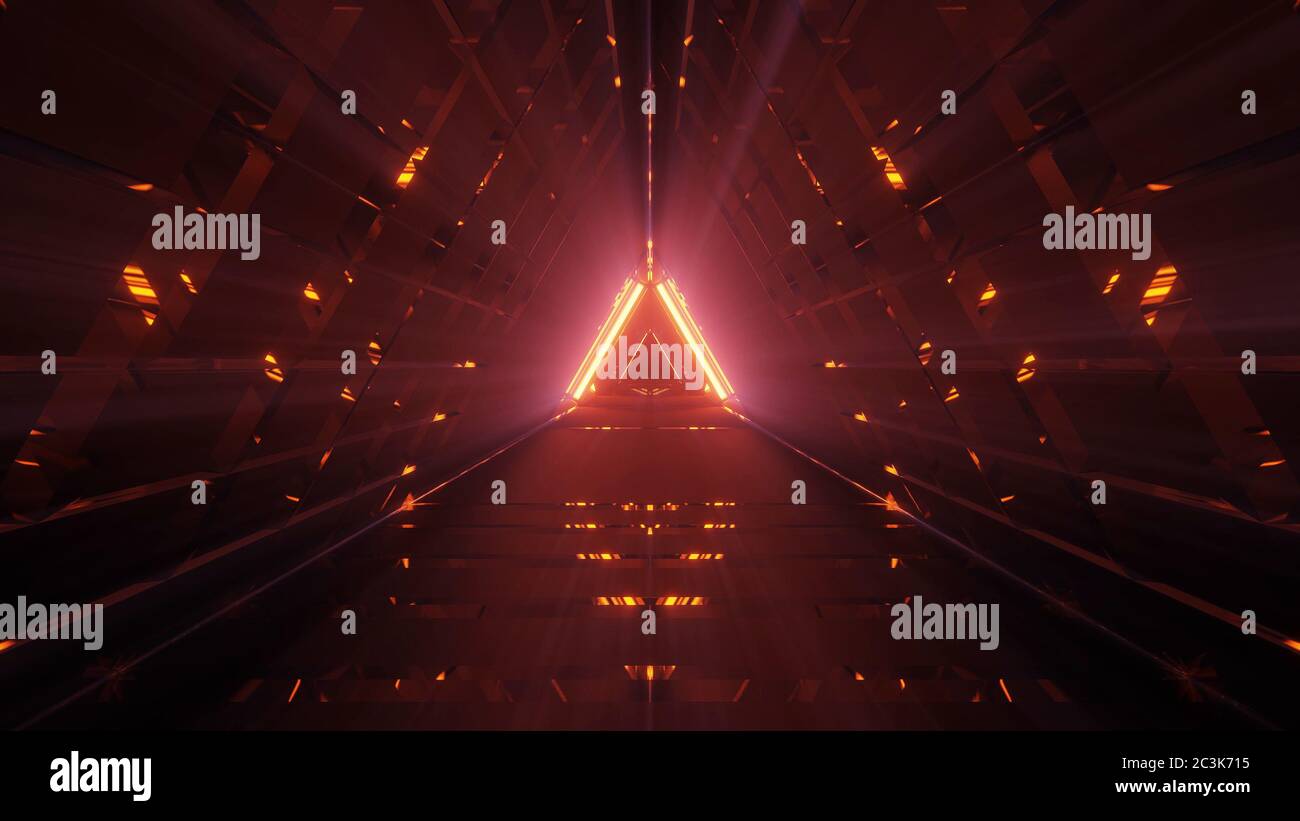 Cool triangular shaped illustration with futuristic sci-fi techno ...