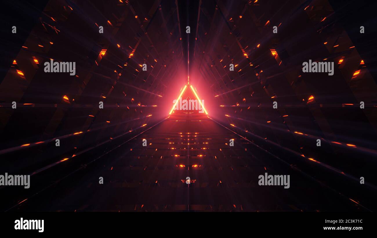 Cool triangular shaped illustration with futuristic sci-fi techno ...