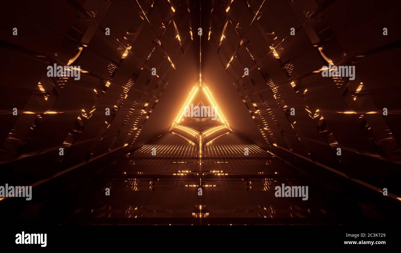 Cool triangular shaped illustration with futuristic sci-fi techno ...