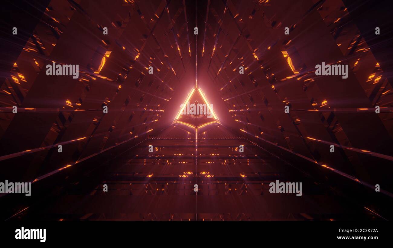 Cool triangular shaped illustration with futuristic sci-fi techno ...