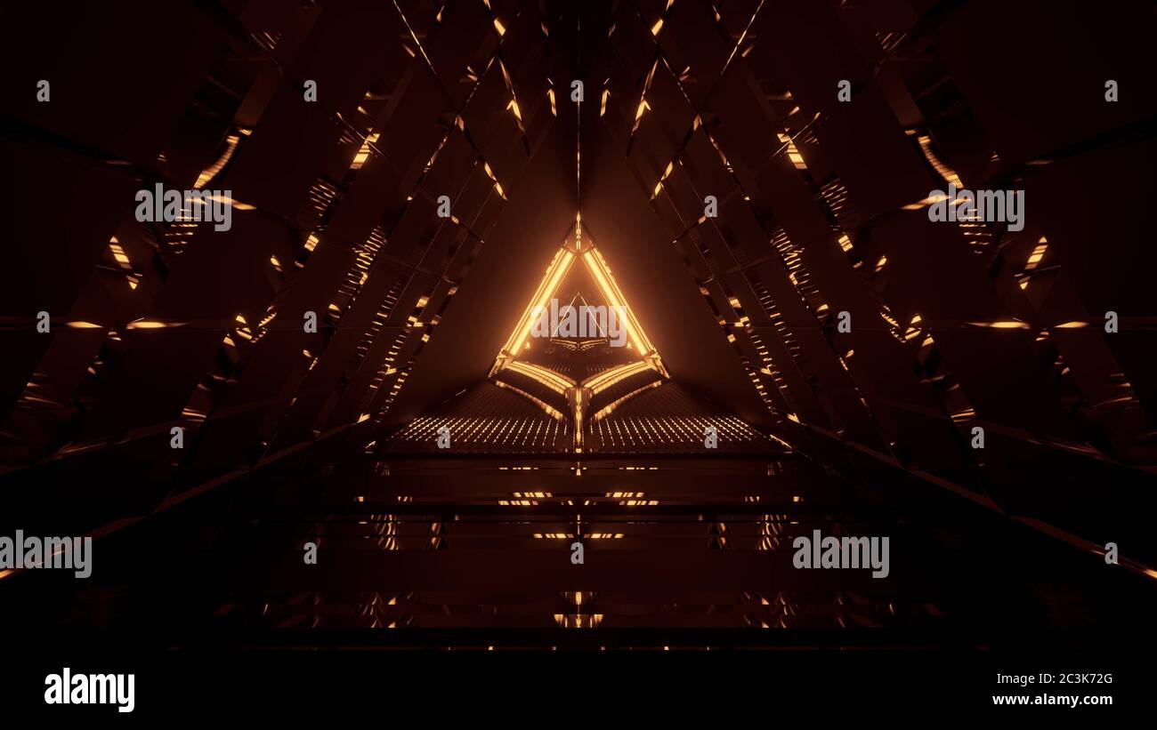 Cool triangular shaped illustration with futuristic sci-fi techno ...