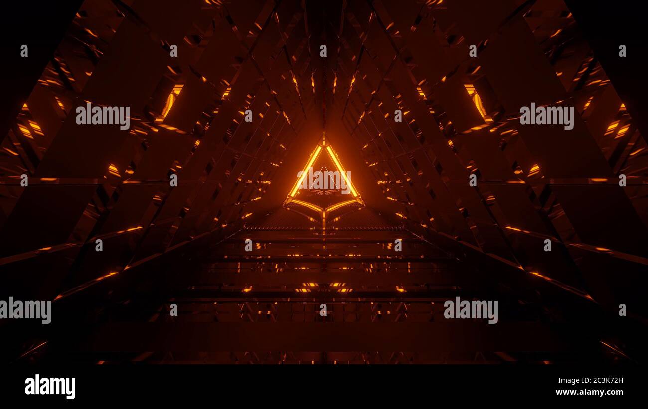 Cool triangular shaped illustration with futuristic sci-fi techno ...