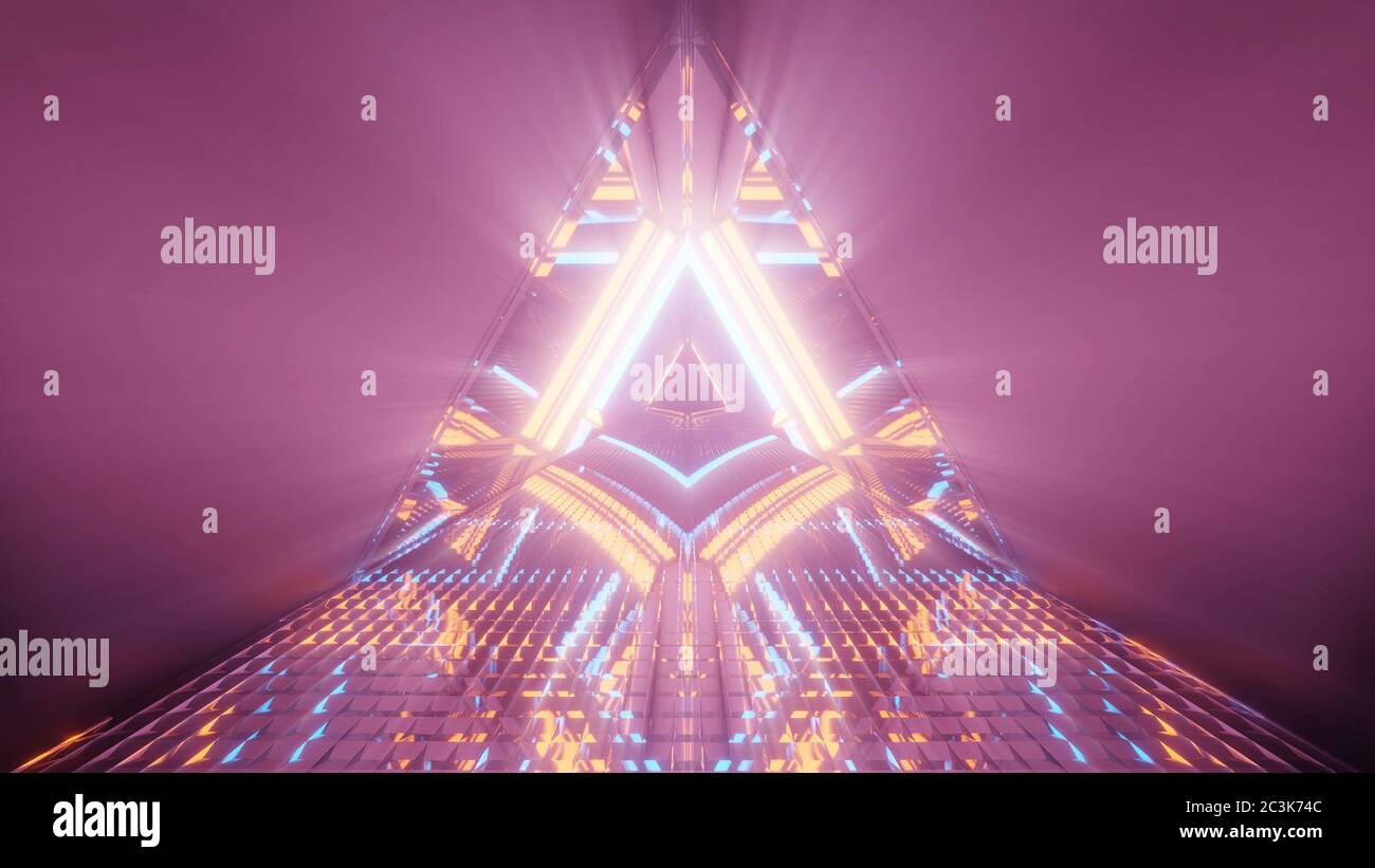 Cool triangular shaped illustration with futuristic sci-fi techno ...