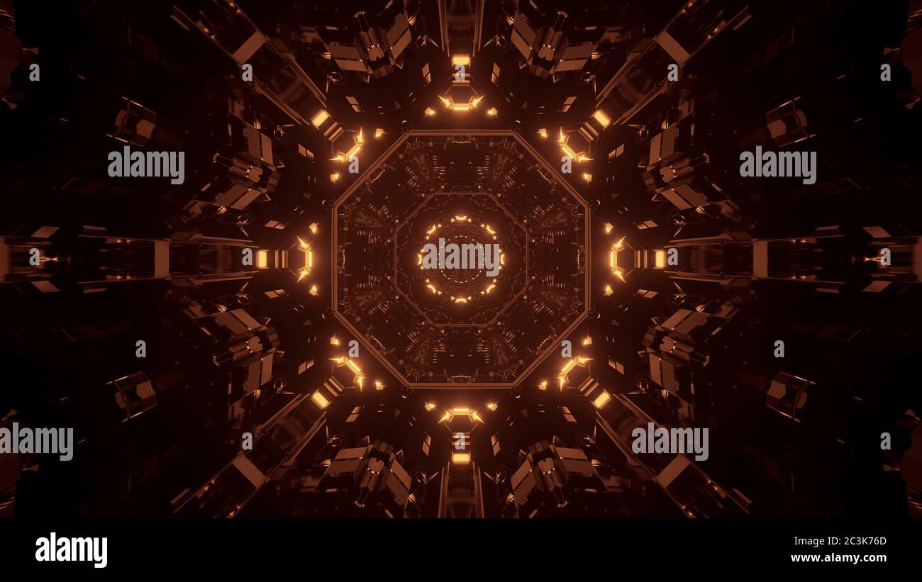 Cool illustration with futuristic sci-fi techno lights-background Stock Photo - Alamy