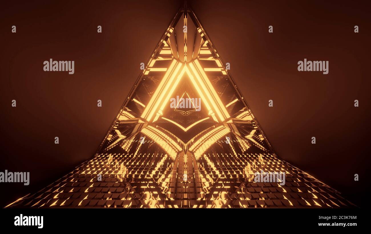 Cool triangular shaped illustration with colorful futuristic sci-fi ...