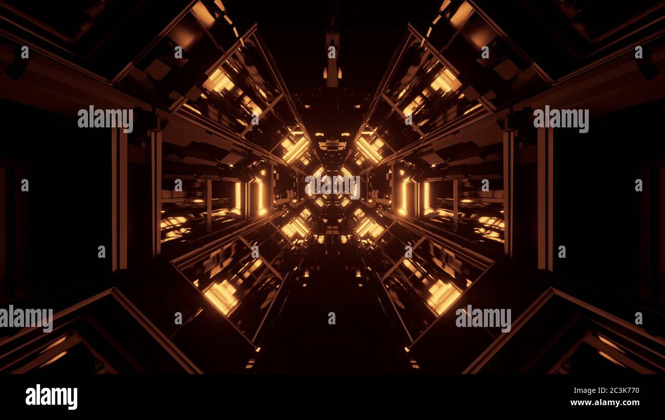 Cool illustration with futuristic sci-fi techno lights-background Stock Photo - Alamy