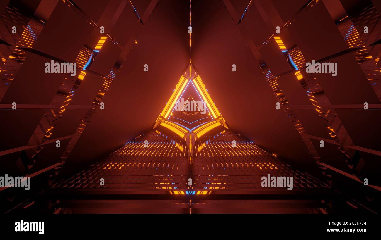 Cool triangular shaped illustration with colorful futuristic sci-fi ...